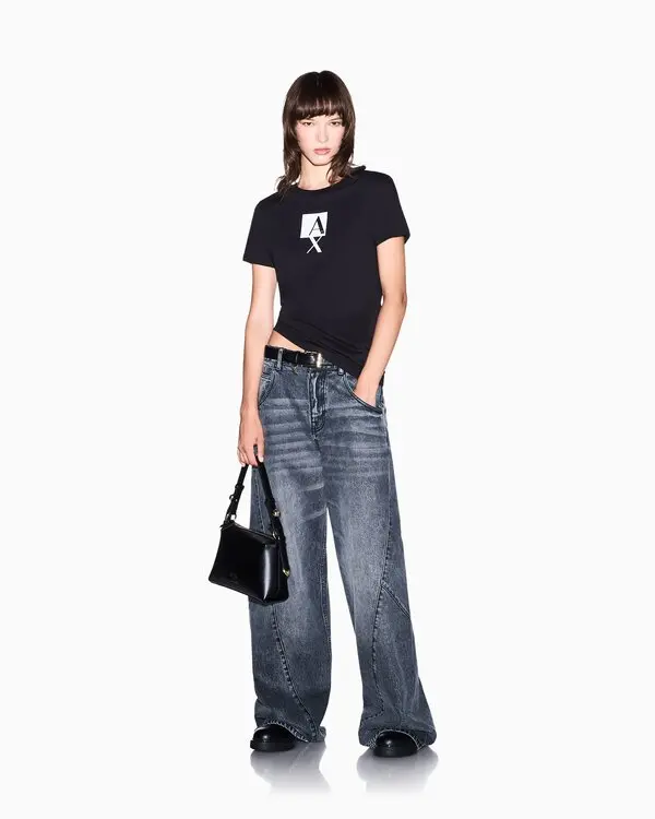 Armani Exchange Regular Fit Cotton Jersey T-shirt - Black
