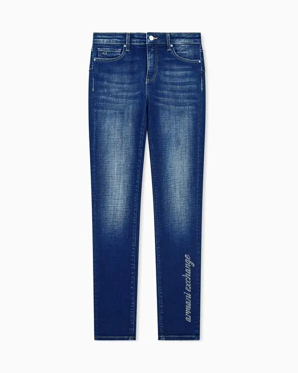 Armani Exchange Slim Fit 5 Pockets Pant In Denim Stretch