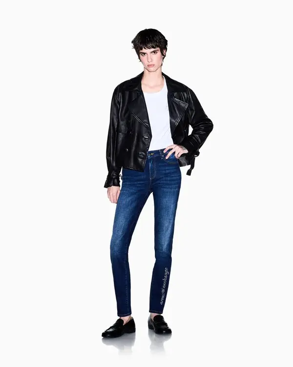 Armani Exchange Slim Fit 5 Pockets Pant In Denim Stretch