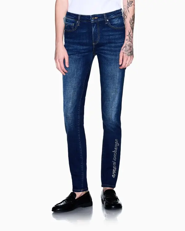 Armani Exchange Slim Fit 5 Pockets Pant In Denim Stretch