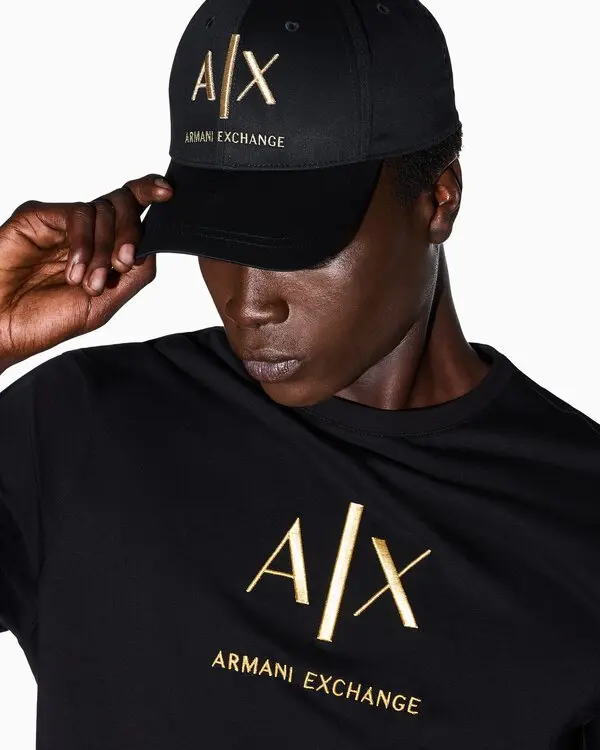 Armani Exchange Baseball Hat In Cotton Twill