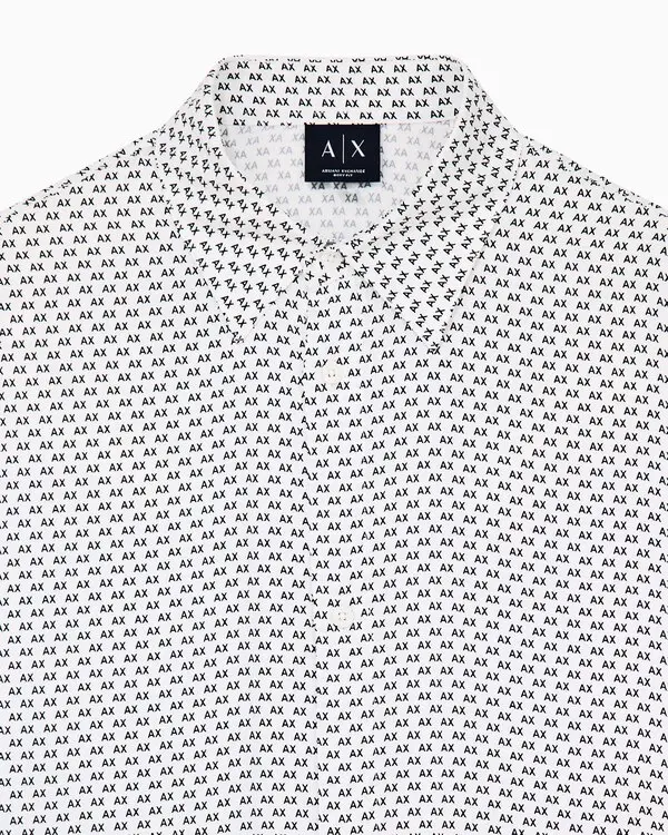 Armani Exchange Oversized Fit Shirt In Eco-viscose Twill - White