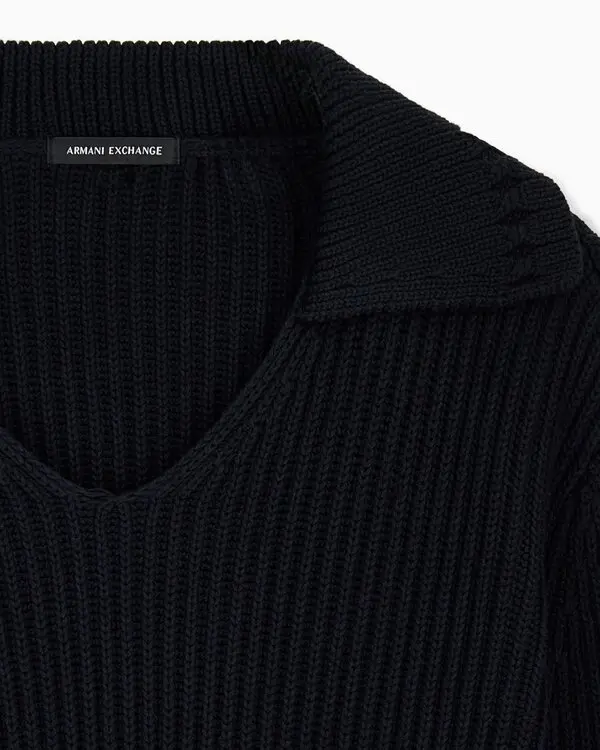 Armani Exchange Regular Fit Pullover In Organic Knitted Cotton