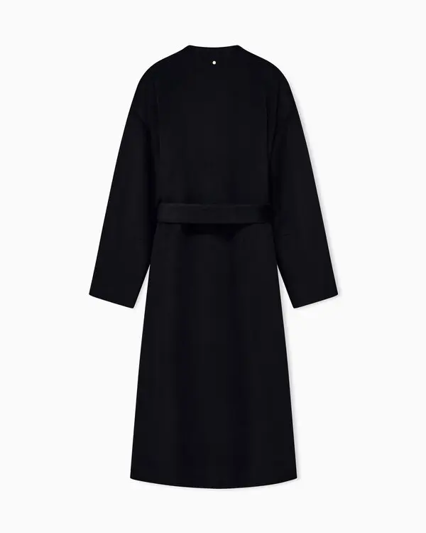 Armani Exchange Coat In Recycled Double Face Viscose
