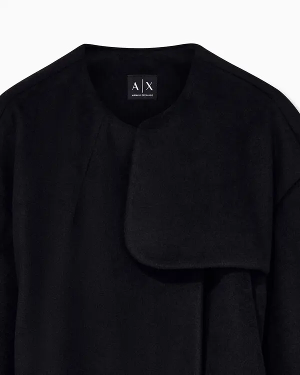 Armani Exchange Coat In Recycled Double Face Viscose