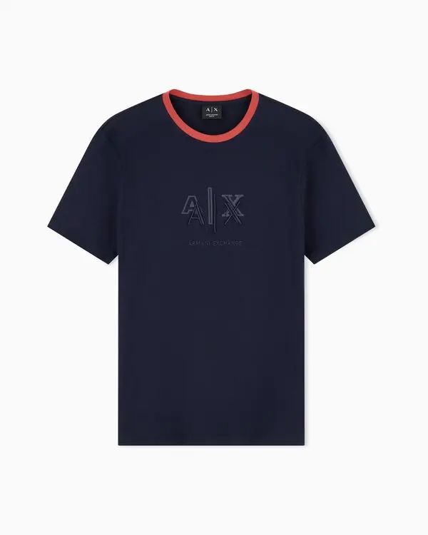 Armani Exchange Slim Fit T-shirt In Cotton Jersey - Navy Blue