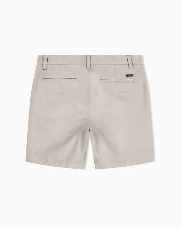 Armani Exchange Textured Cotton Jacquard Bermuda Shorts