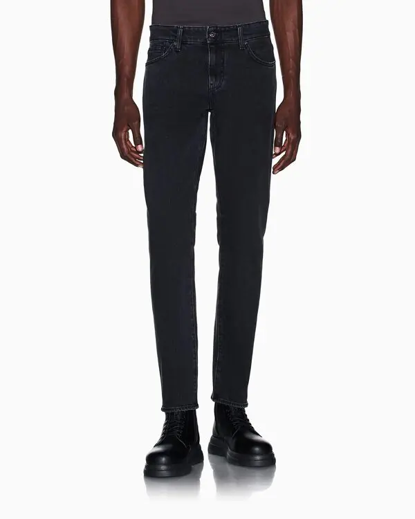 Armani Exchange Slim Fit 5 Pockets Pant In Denim Stretch Washed