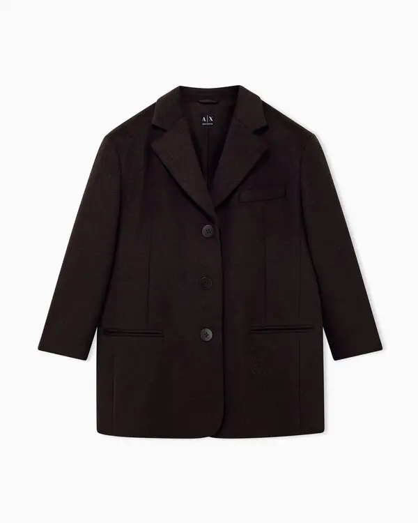 Armani Exchange Caban Coat In Wool Blend