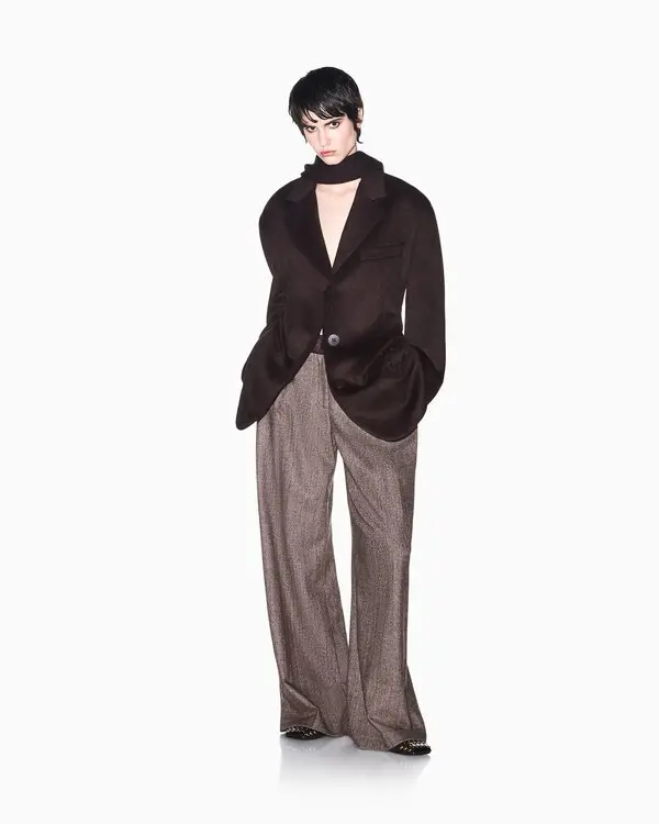Armani Exchange Caban Coat In Wool Blend