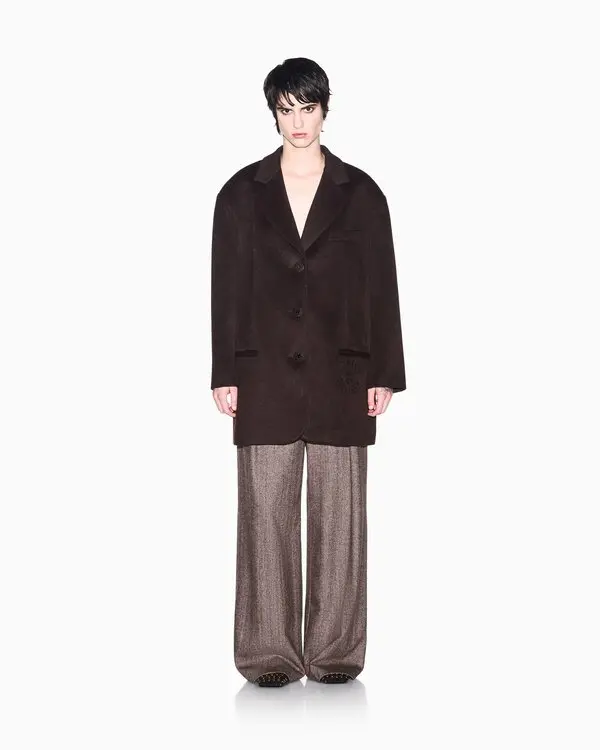 Armani Exchange Caban Coat In Wool Blend