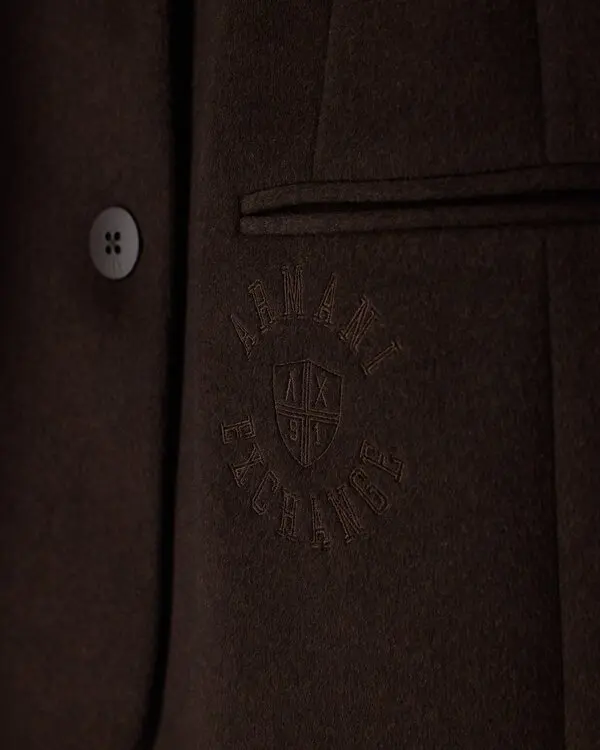 Armani Exchange Caban Coat In Wool Blend