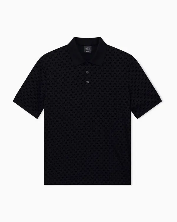 Armani Exchange Regular Fit Polo Shirt In Cotton Jersey - Black
