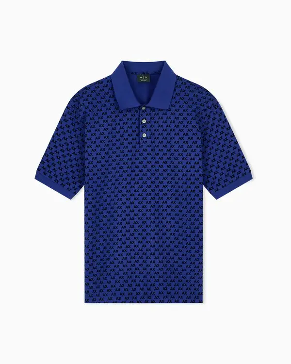 Armani Exchange Regular Fit Polo Shirt In Cotton Jersey - Blue