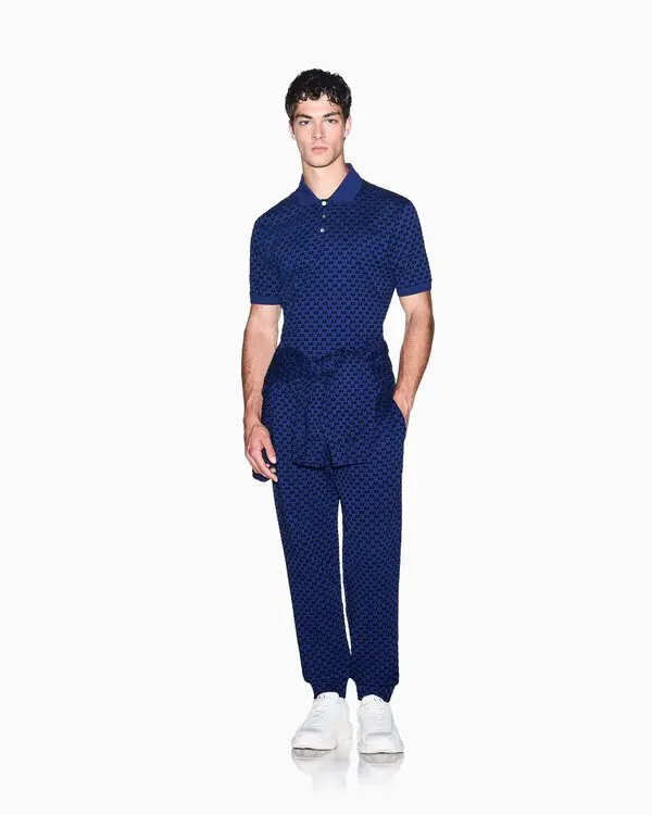 Armani Exchange Regular Fit Polo Shirt In Cotton Jersey - Blue