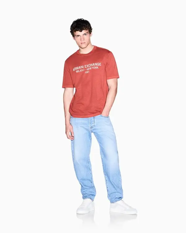 Armani Exchange Regular T-shirt Garment-dyed Cotton Jersey