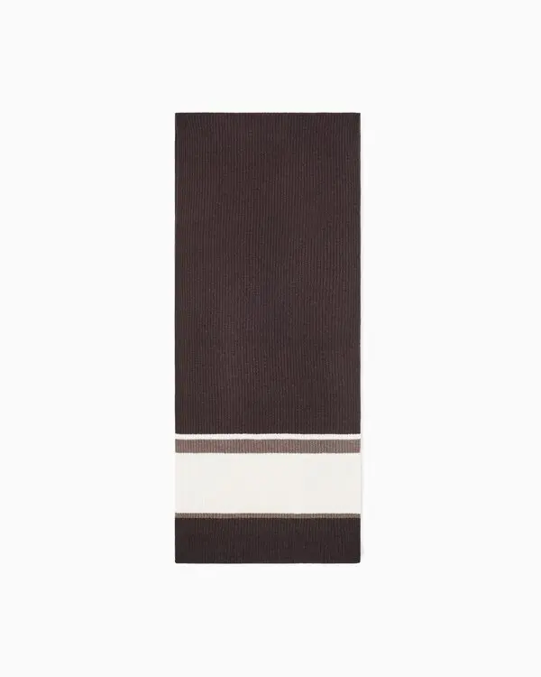 Armani Exchange Knitted Scarf In Virgin Wool Blend