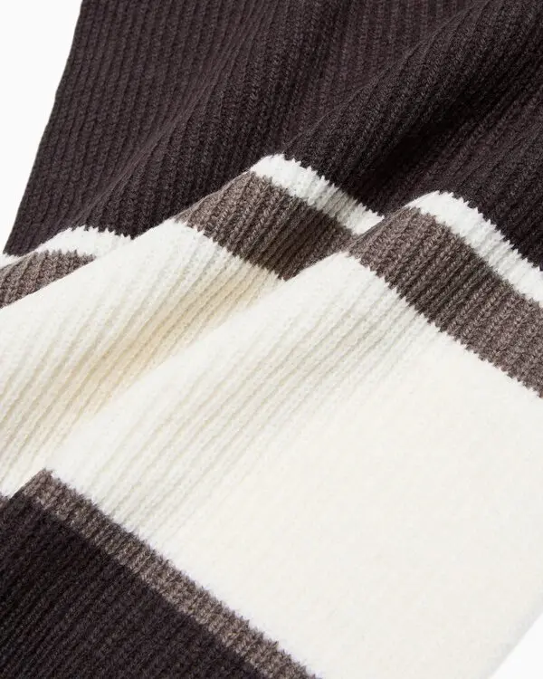 Armani Exchange Knitted Scarf In Virgin Wool Blend