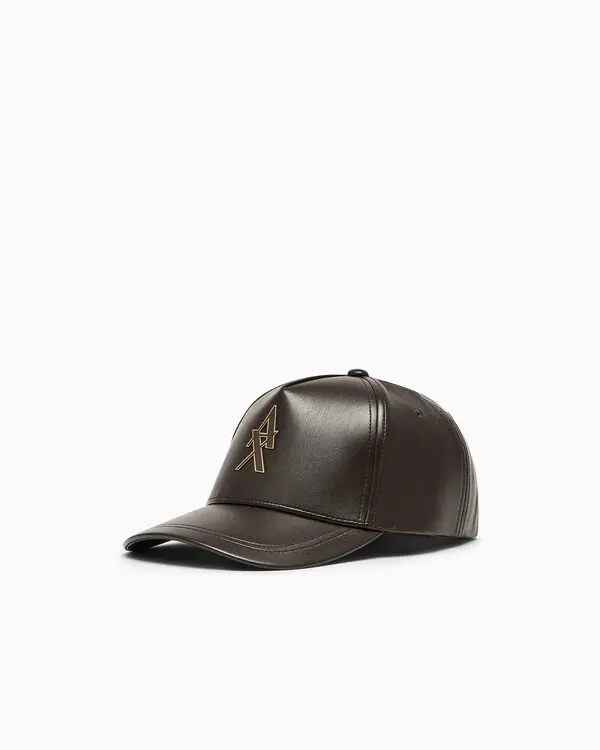 Armani Exchange Eco-leather Baseball Cap - Brown