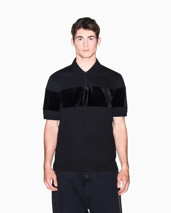 Armani Exchange Regular Fit Polo Shirt In Mercerized Cotton Jersey