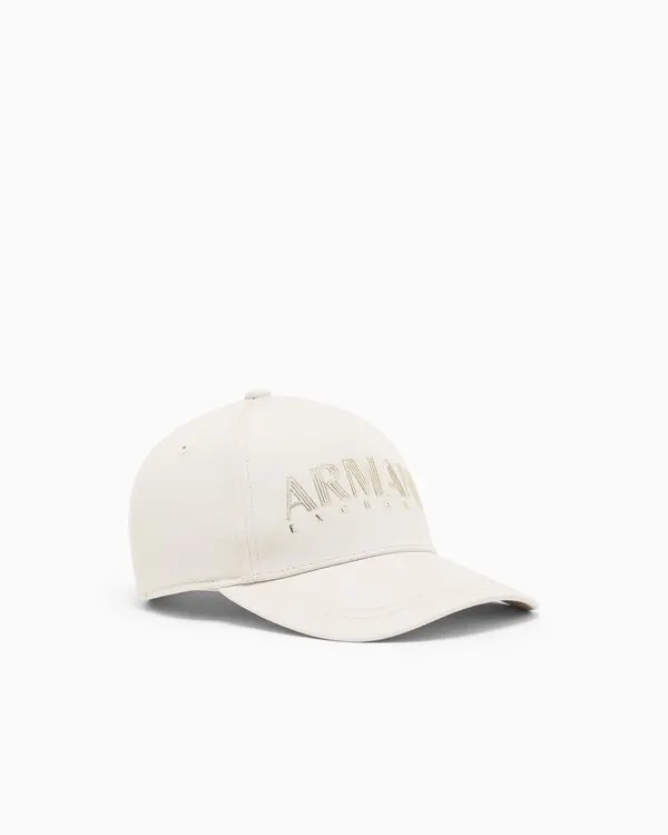 Armani Exchange Baseball Hat In Cotton Twill With Printed Logo