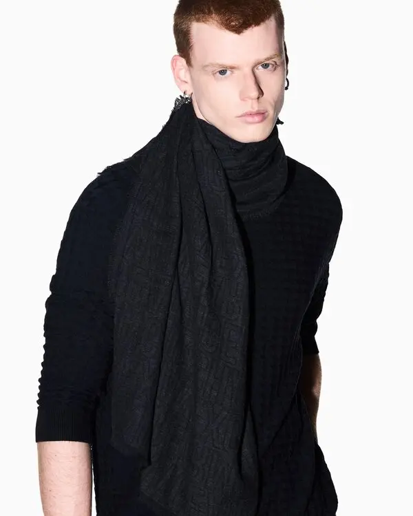 Armani Exchange Scarf In Cotton And Viscose Jacquard