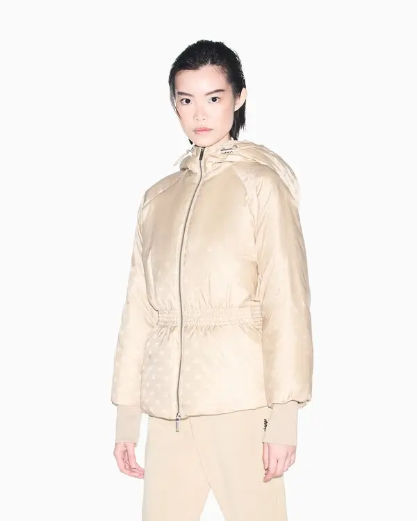 Armani Exchange Blouson Jacket In Recycled Nylon Jacquard - Beige