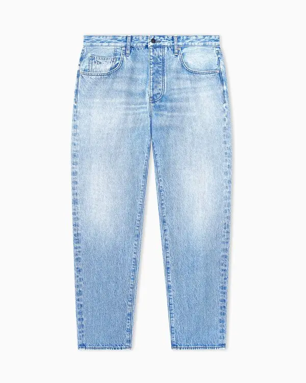 Armani Exchange Oversized Fit 5 Pockets Denim Pant In Washed Cotton