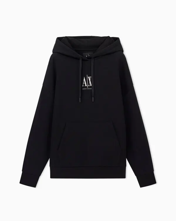 Armani Exchange Sweatshirt In Jersey Bonded Stretch Cotton - Black