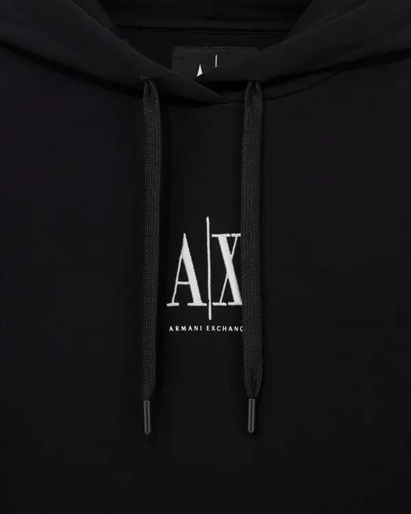 Armani Exchange Sweatshirt In Jersey Bonded Stretch Cotton - Black