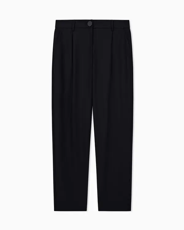 Armani Exchange Regular Fit Trousers In Viscose And Wool