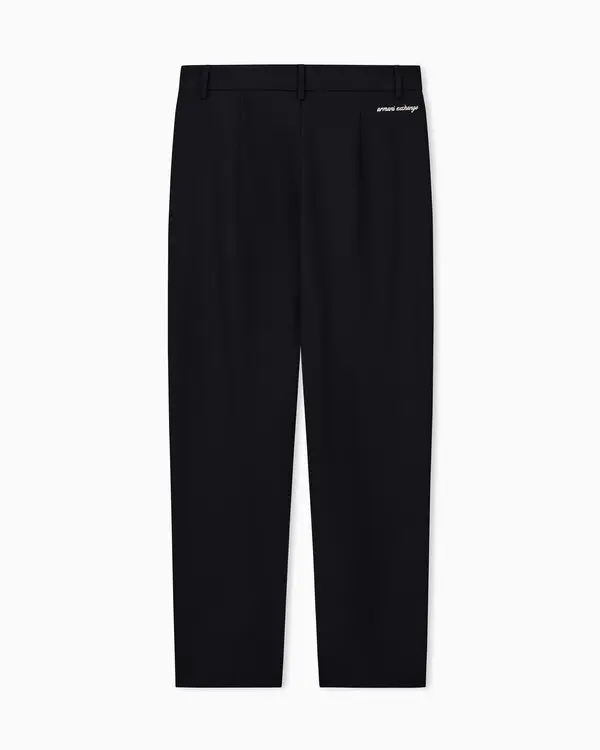 Armani Exchange Regular Fit Trousers In Viscose And Wool