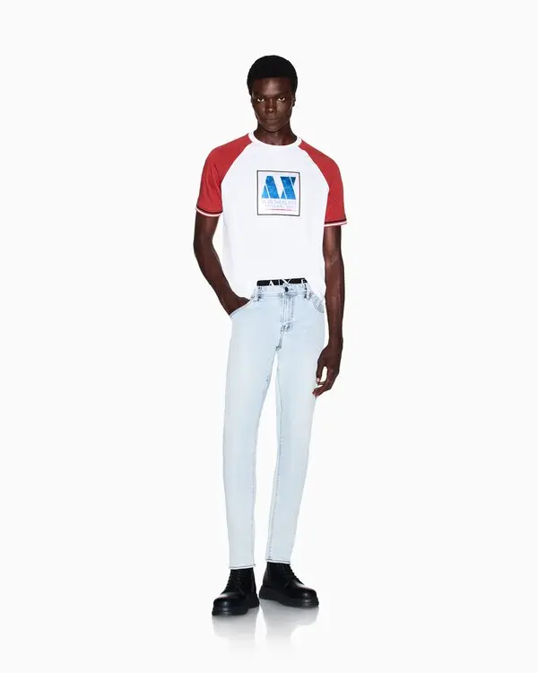 Armani Exchange Slim Fit 5 Pockets Pant Washed Cotton-blend Denim