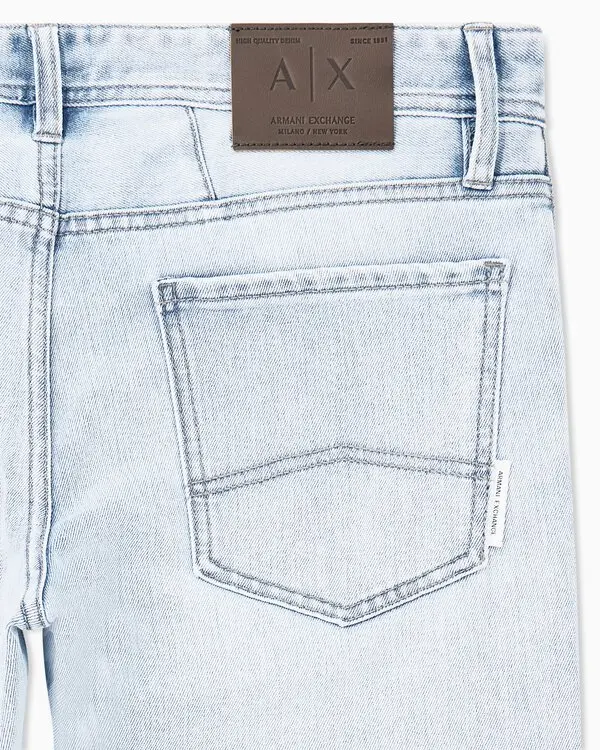 Armani Exchange Slim Fit 5 Pockets Pant Washed Cotton-blend Denim