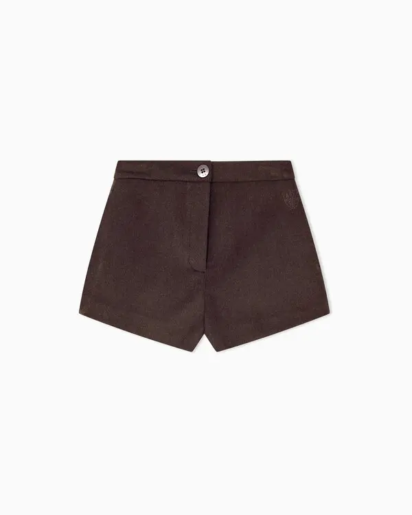 Armani Exchange Regular Fit Shorts Wool Blend - Brown