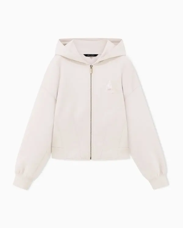 Armani Exchange Stretch Viscose Zip-up Sweatshirt - Beige