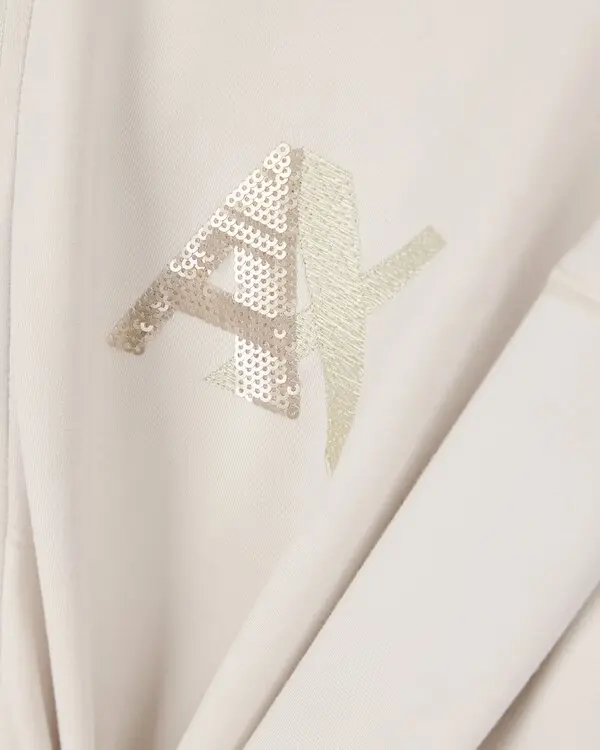 Armani Exchange Stretch Viscose Zip-up Sweatshirt - Beige