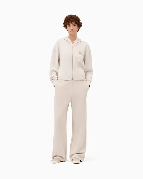 Armani Exchange Stretch Viscose Zip-up Sweatshirt - Beige