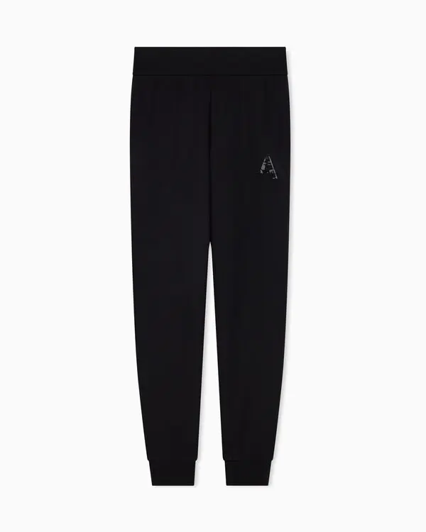 Armani Exchange Regular Fit Trousers Jersey In Stretch Viscose Scuba - Black