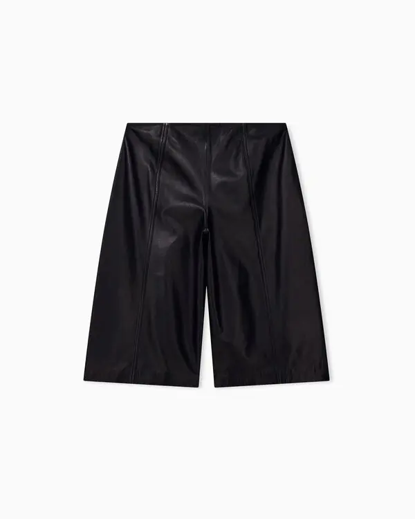 Armani Exchange Regular Fit Trousers In Semi-aniline Leather
