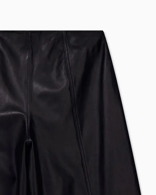 Armani Exchange Regular Fit Trousers In Semi-aniline Leather