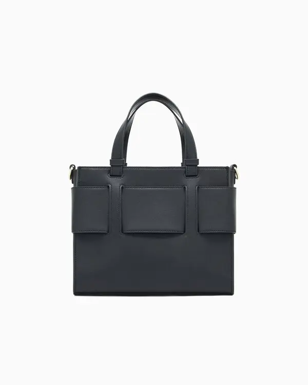 Armani Exchange Shopping Bag With Monogram - Black