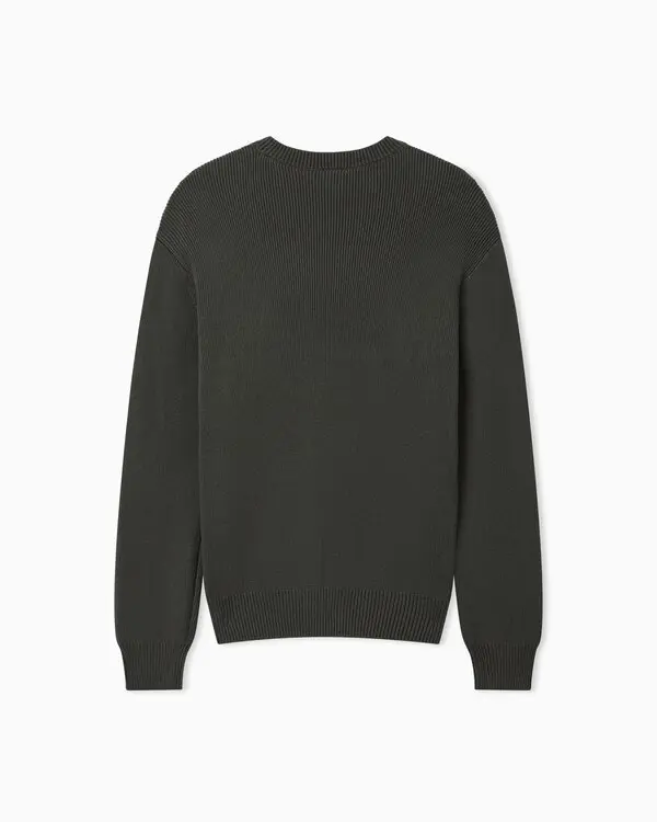 Armani Exchange Crew Neck Sweater With Embroidered Logo - Grey