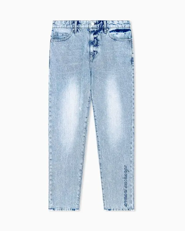 Armani Exchange Boyfriend Fit 5-pocket Pants Rigid Cotton Denim - Blue