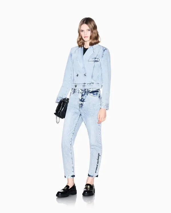 Armani Exchange Boyfriend Fit Rigid Cotton Denim Jeans