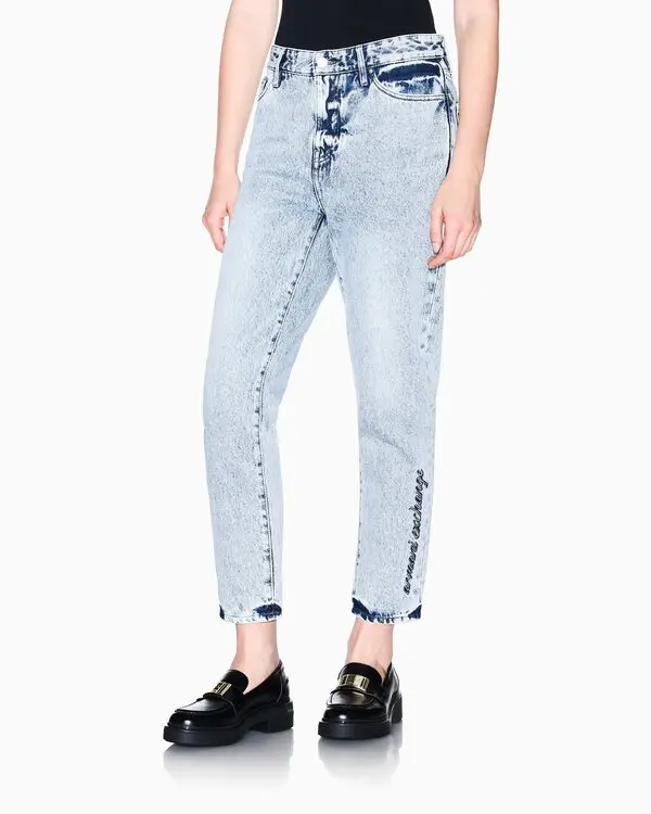 Armani Exchange Boyfriend Fit Rigid Cotton Denim Jeans