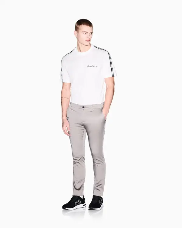 Armani Exchange Cotton Poplin Chino Trousers - Beige