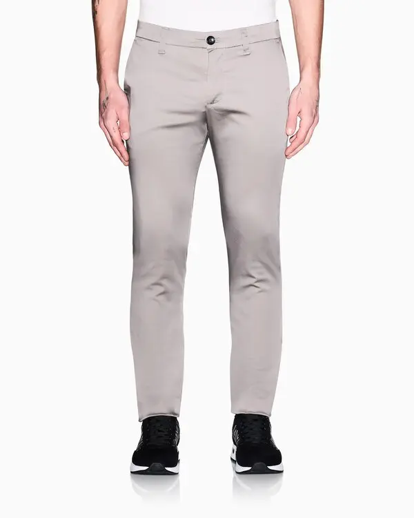 Armani Exchange Cotton Poplin Chino Trousers - Beige