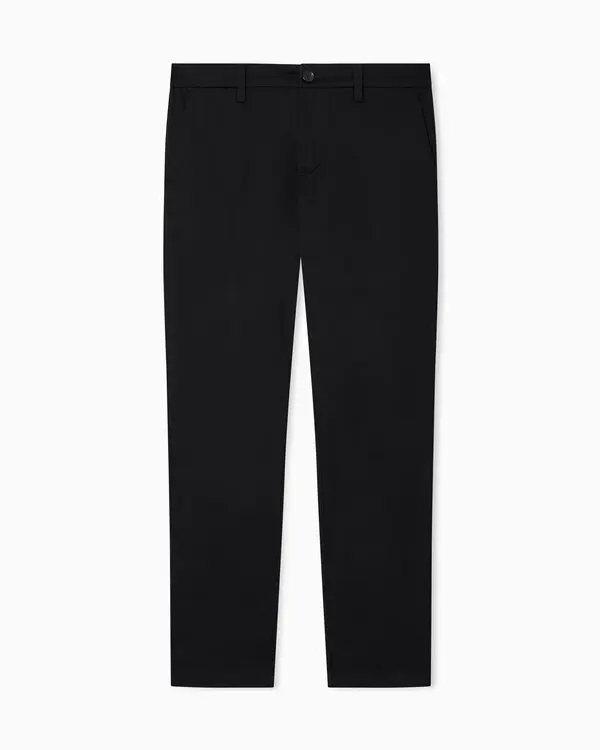 Armani Exchange Cotton Poplin Chino Trousers - Black