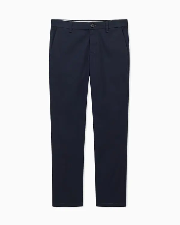 Armani Exchange Cotton Poplin Chino Trousers - Blue